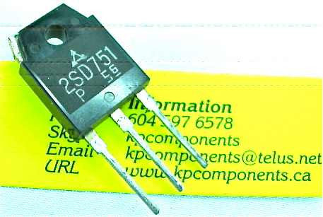 2SD751 Matsushita Transistor D751 – KP Components Inc.